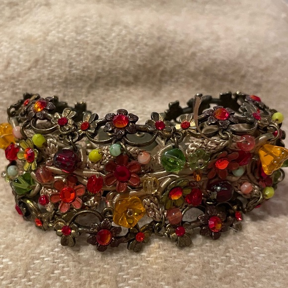 Michal Negrin | Jewelry | Vintage Michal Negrin Wide Flowers Bracelet ...